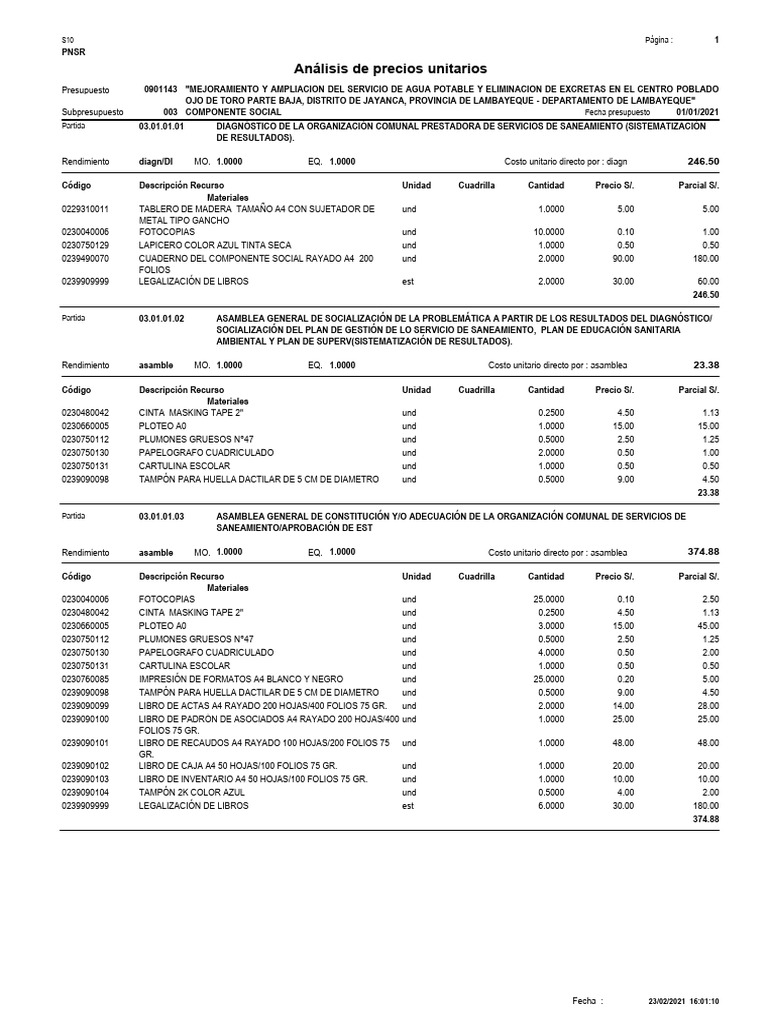 Acu Del Componente Social | PDF
