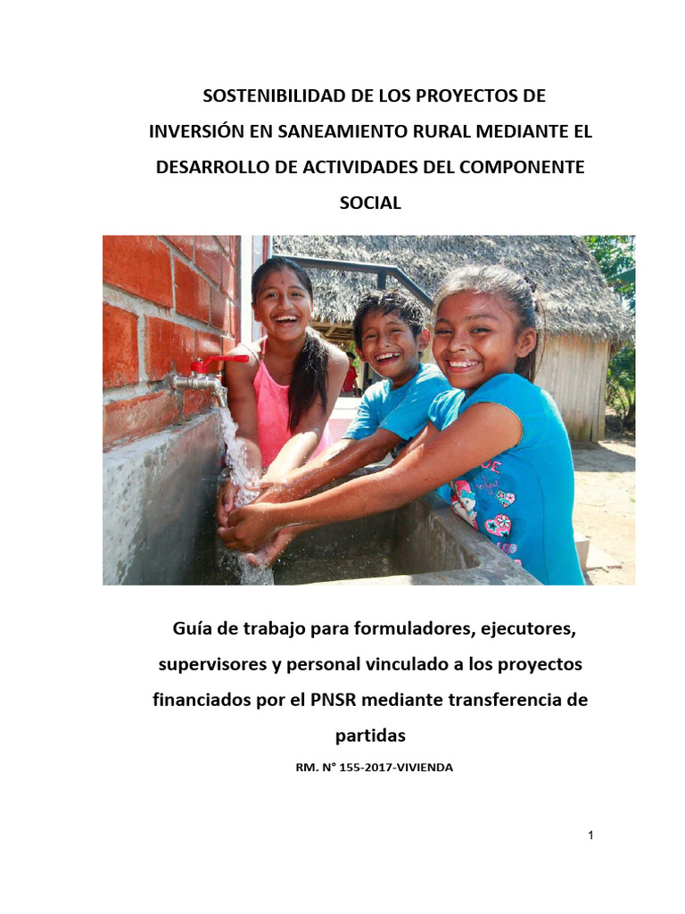 Guia Componente Social | PDF | Saneamiento | Finanzas y dinero