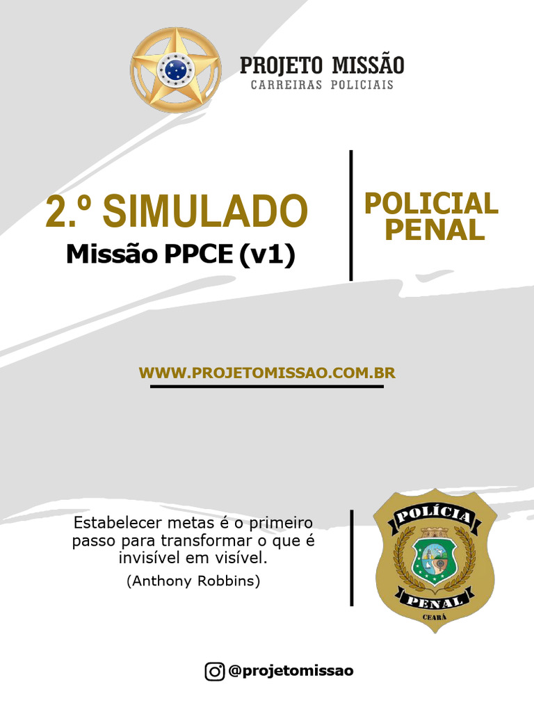 02-Simulado Missao Ppce V1 Policial Penal | PDF