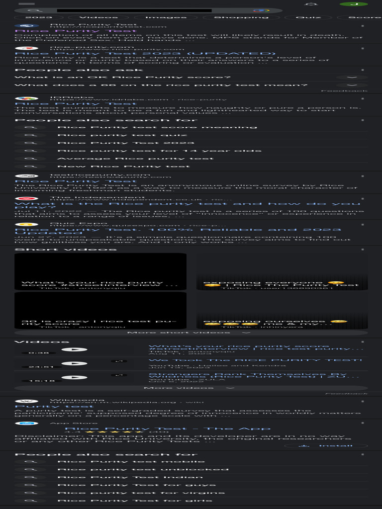 Rice Purity Test - Google Search | PDF | Evaluation Methods