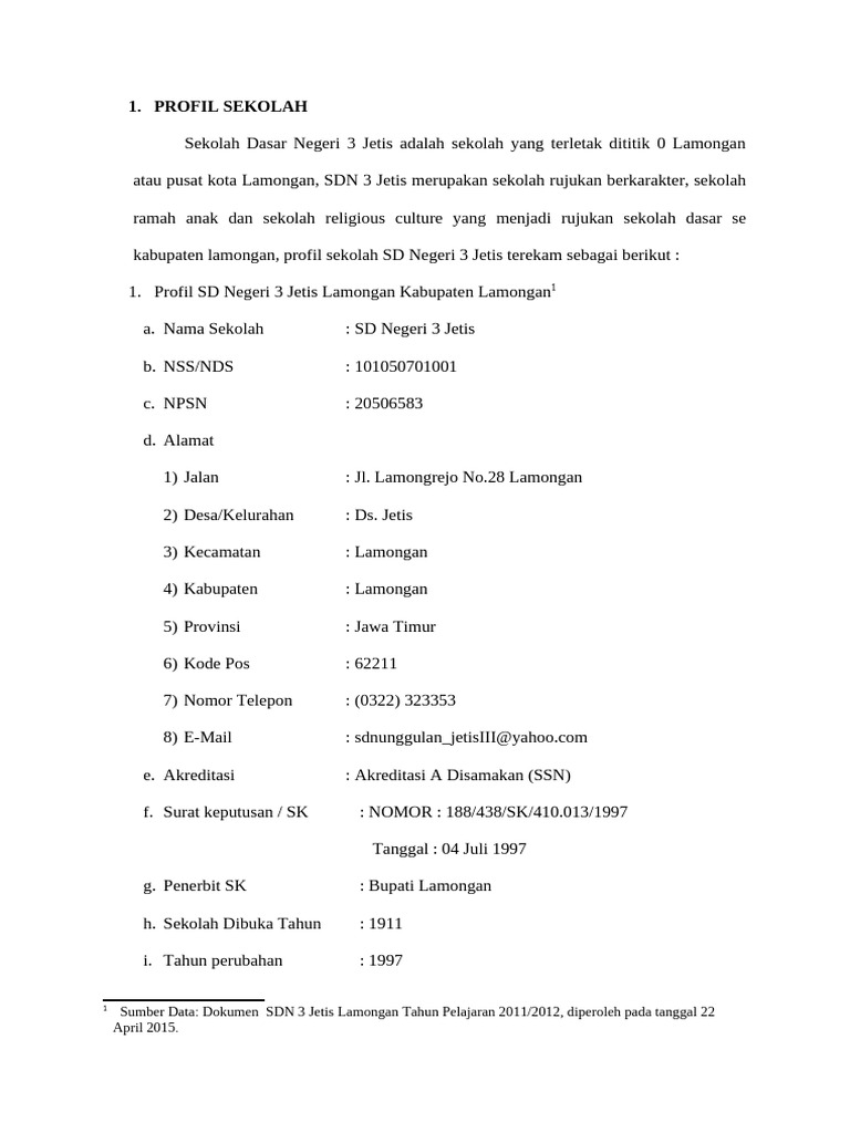 1. PROFIL SEKOLAH | PDF