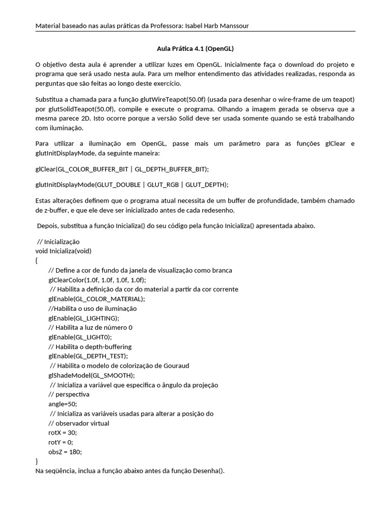 CG Pratica4a OpenGL | PDF