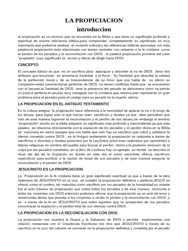 La Propiciacion EXPOCICION | PDF