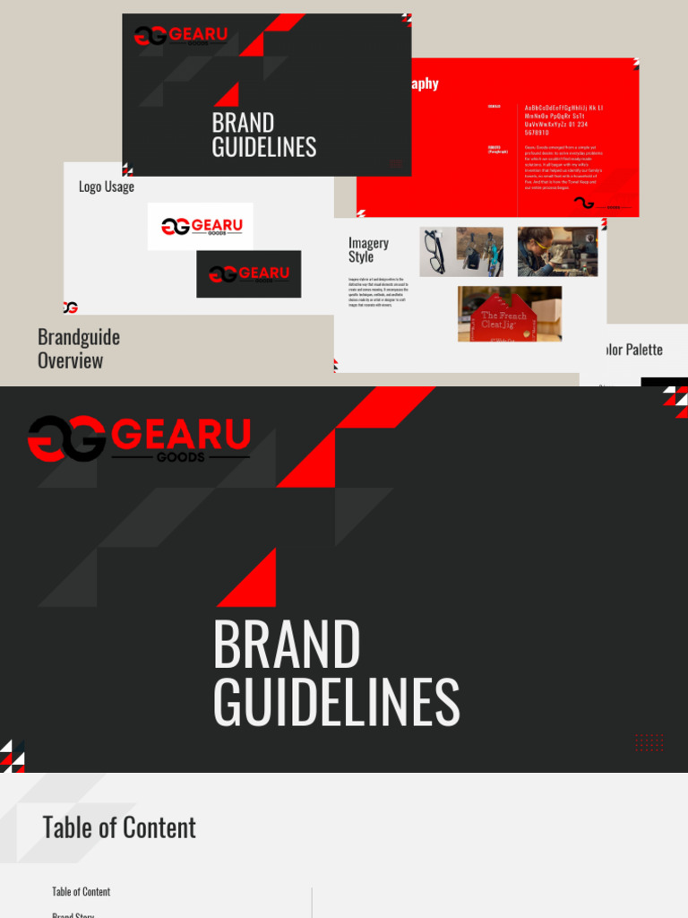 Orange And Red Geometric Brand Guideline Presentation Pdf