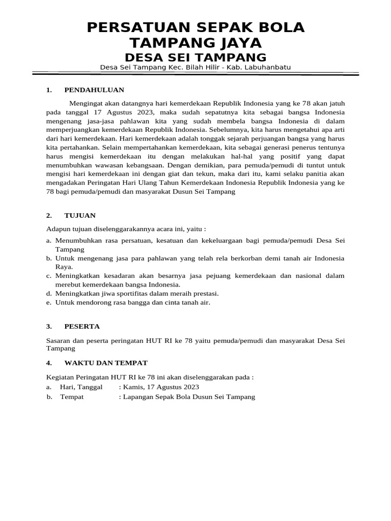 Hut Ri Tampang Jaya | PDF