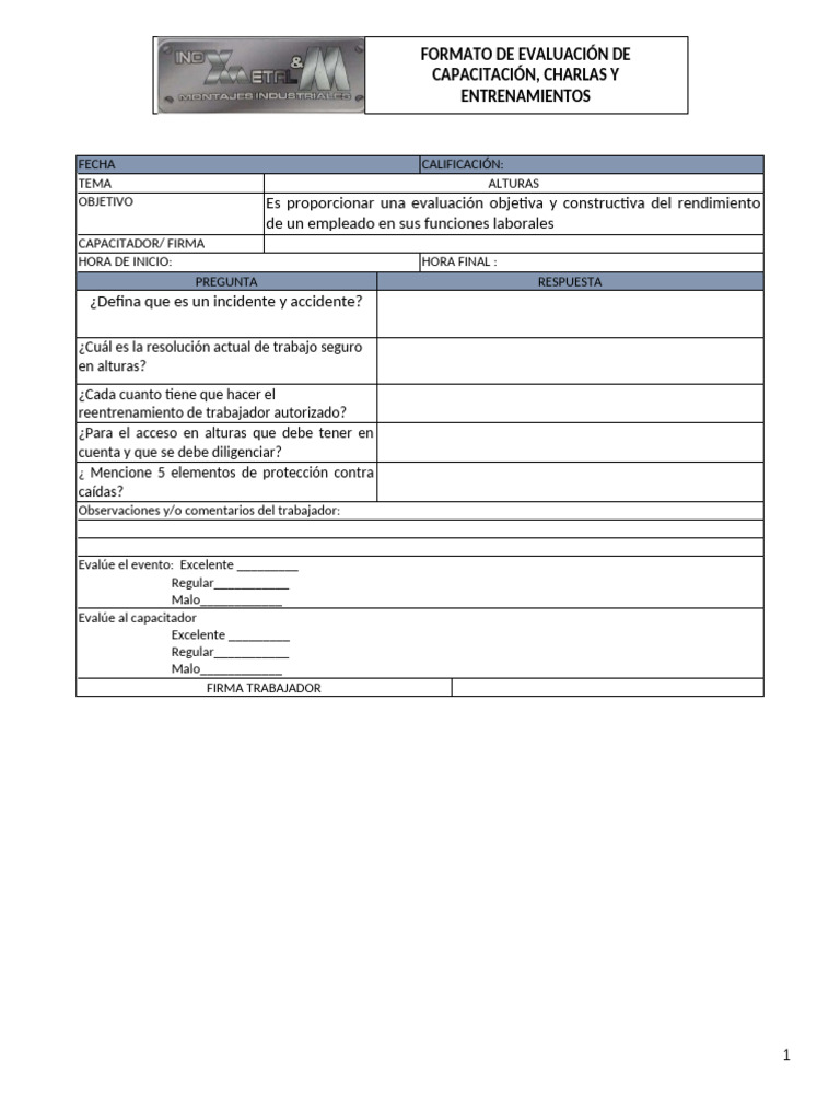 Formatos de Evaluacion | PDF