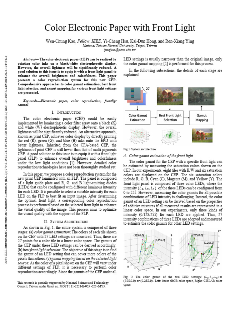 Color Electronic Paper With Front Light | PDF