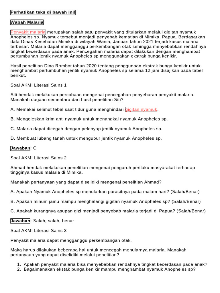 Contoh Soal AKMI | PDF