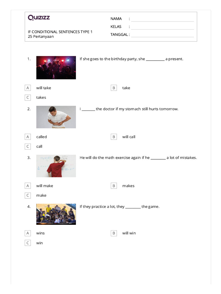 Conditional Sentences Type 1 | PDF