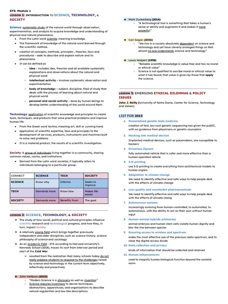 STS - Module 1 | PDF