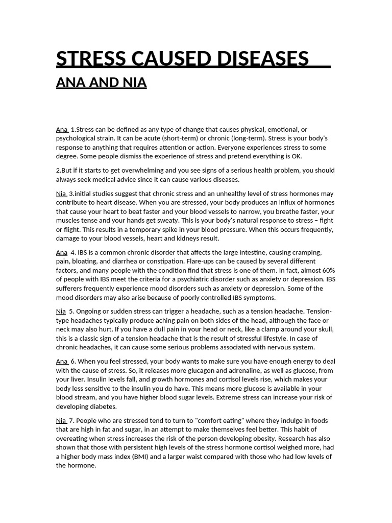 Stress-Caused-Diseases-Ana-And-Nia 2 | PDF