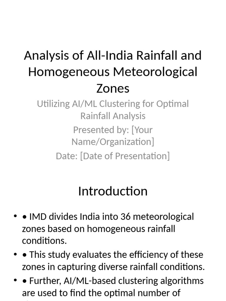 AI ML Rainfall Analysis Presentation | PDF