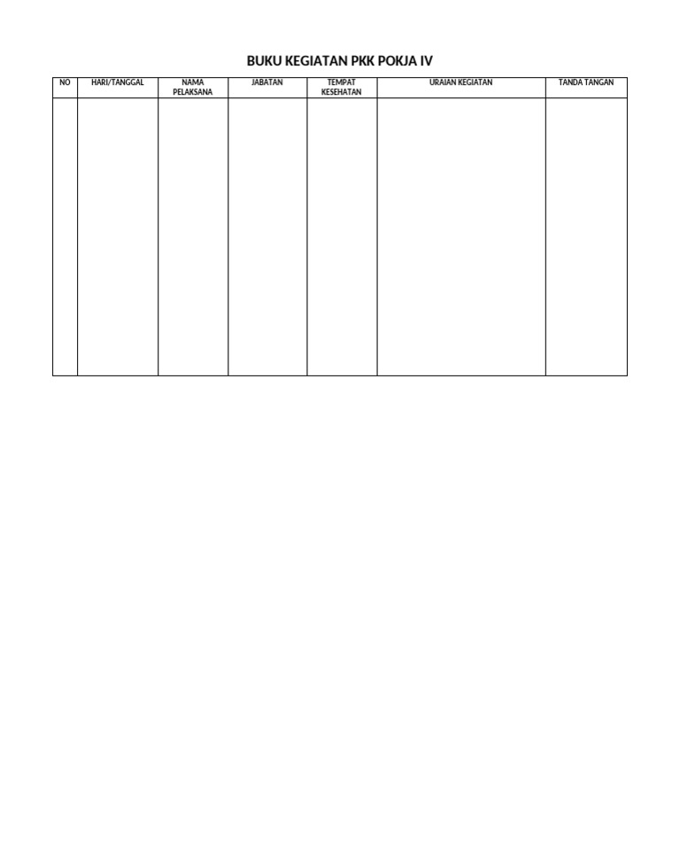 Buku Kegiatan PKK Pokja IV | PDF