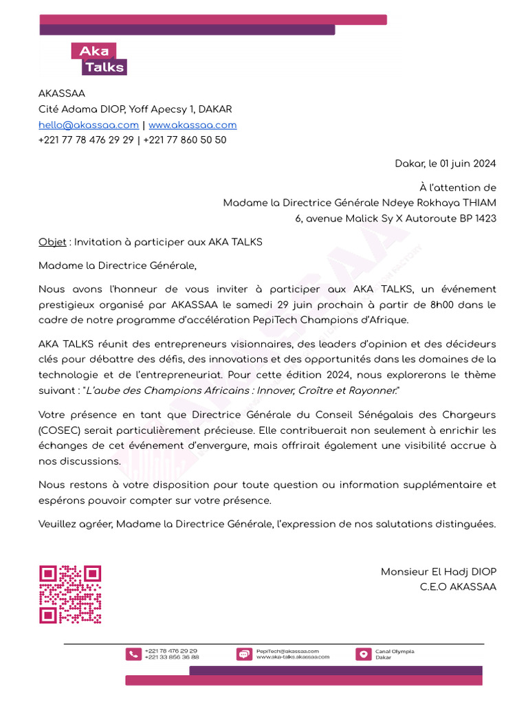 AKASSAA - AKA TALKS - Madame - Ndeye - Rokhaya - THIAM | PDF