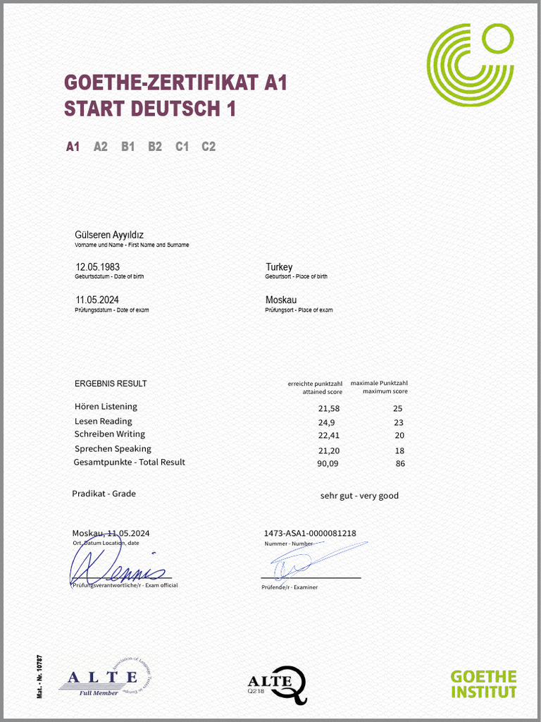 Goethe Zertifikat A1 Start Deutsch 1 PDF 1 2048 | PDF