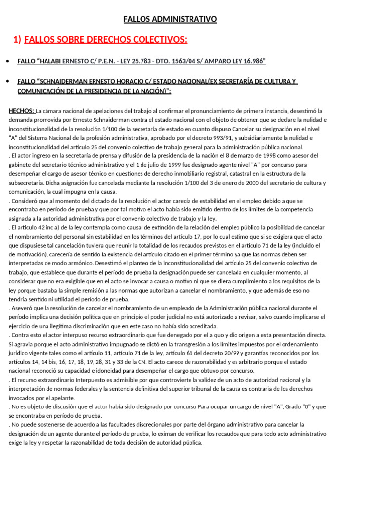 Fallos Administrativo Resumen | PDF