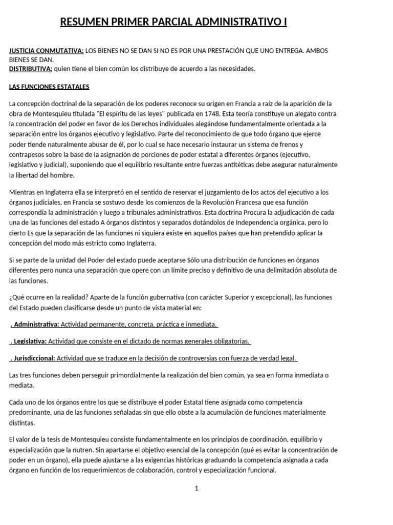 Resumen Clase y Cassagne Admin I | PDF