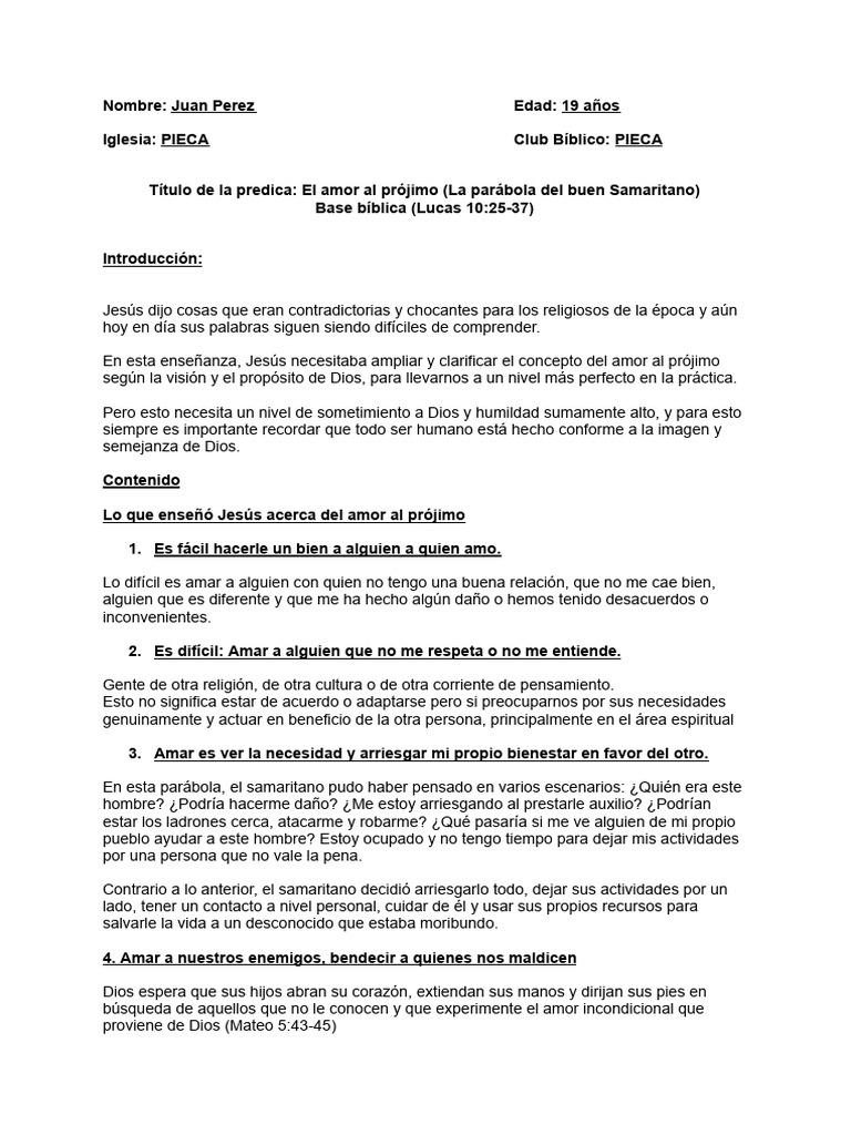 Predica Ejemplo | PDF