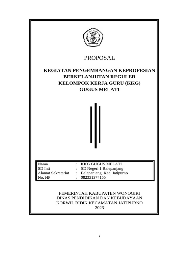 Contoh Proposal KKG GUGUS | PDF | Indonesia | Career & Growth