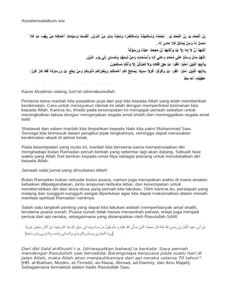 Khotbah Dadakan Aan | PDF