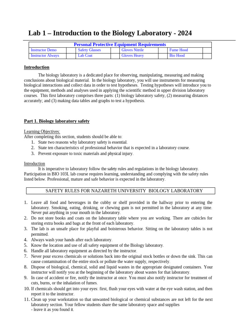 Lab 1 Protocol Rev 2024 | PDF