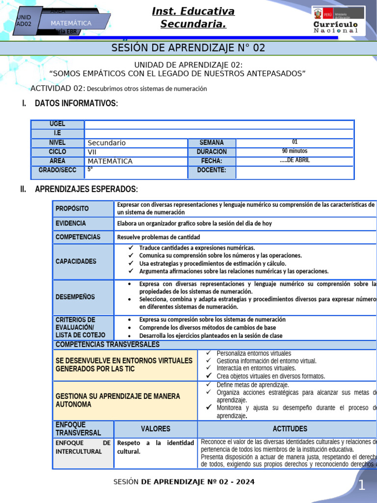 SES 2 MAT 5° UNID 02 | PDF