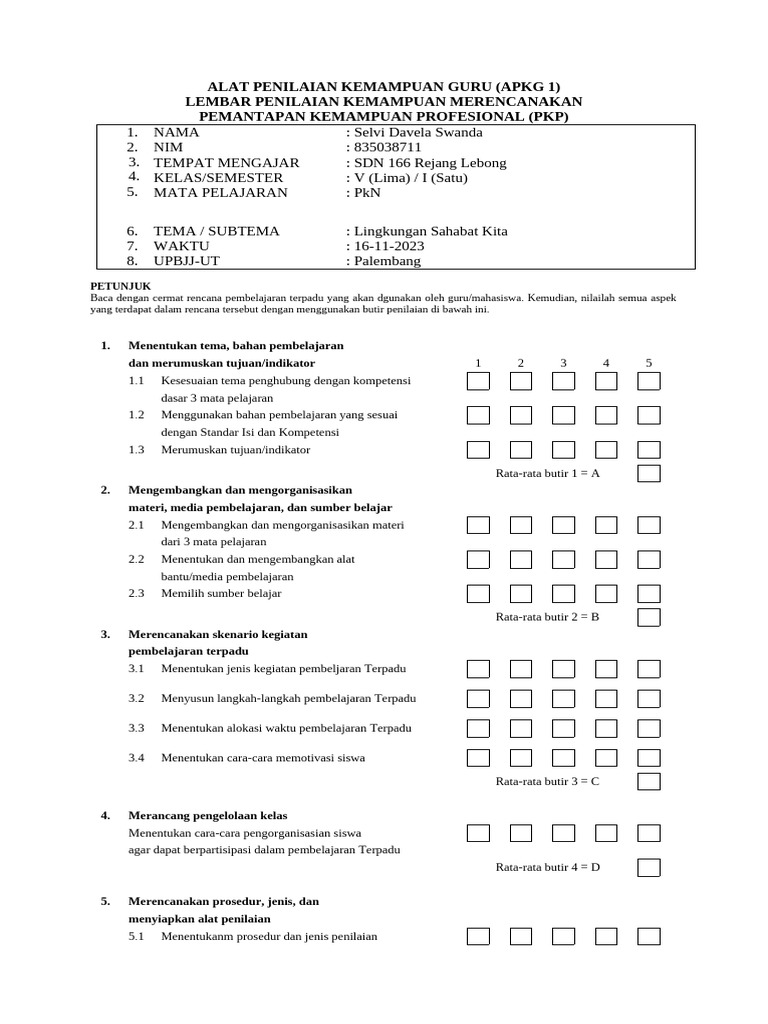 APKG 1 Dan 2 Pembelajaran Terpadu | PDF