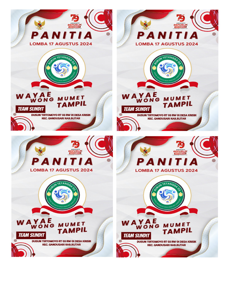 Keplek Panitia RT 03 | PDF