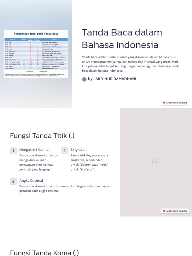 Tanda Baca Dalam Bahasa Indonesia | PDF