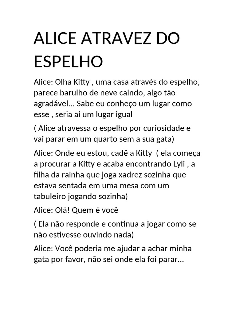 Alice Atravez Do Espelho | PDF