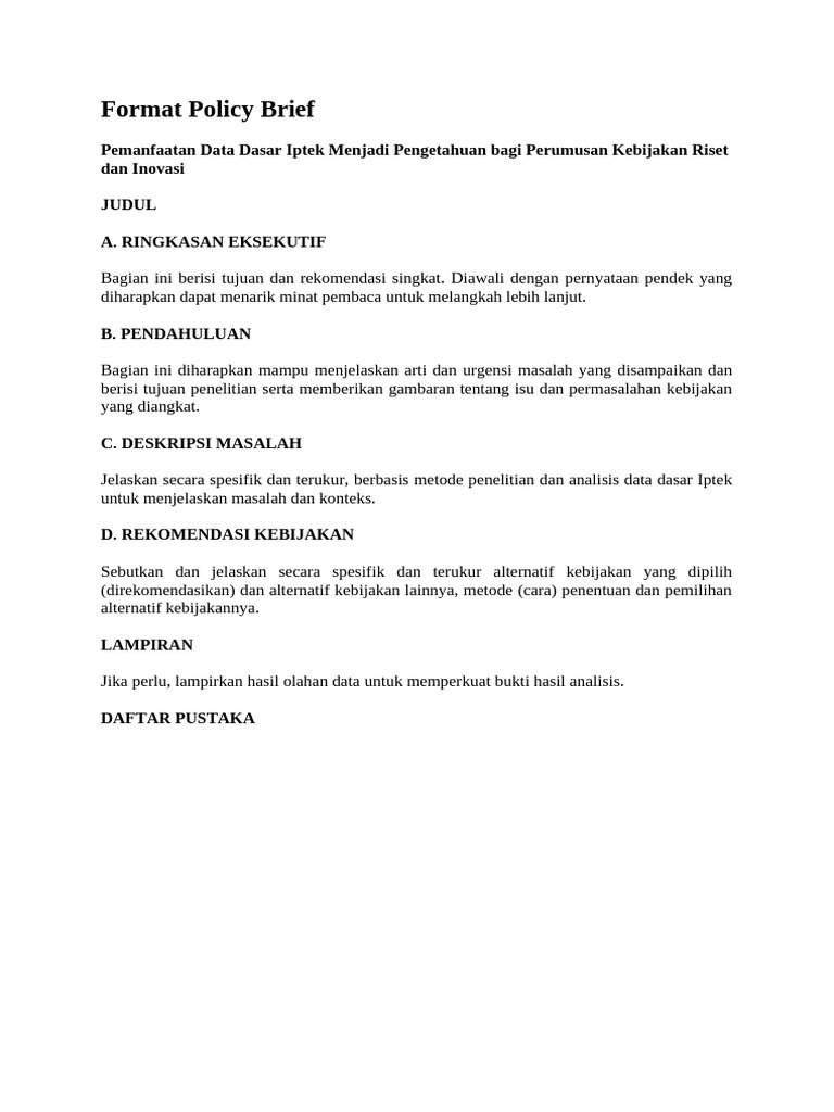 Format Policy Brief | PDF