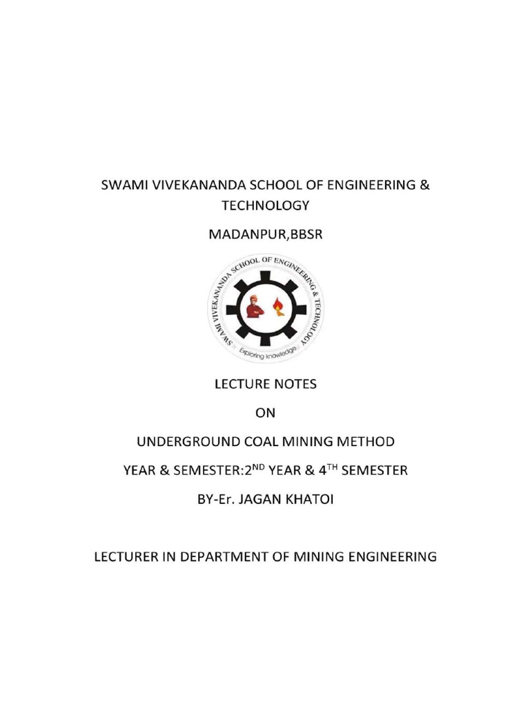 Underground Coal Mining Method Pdf