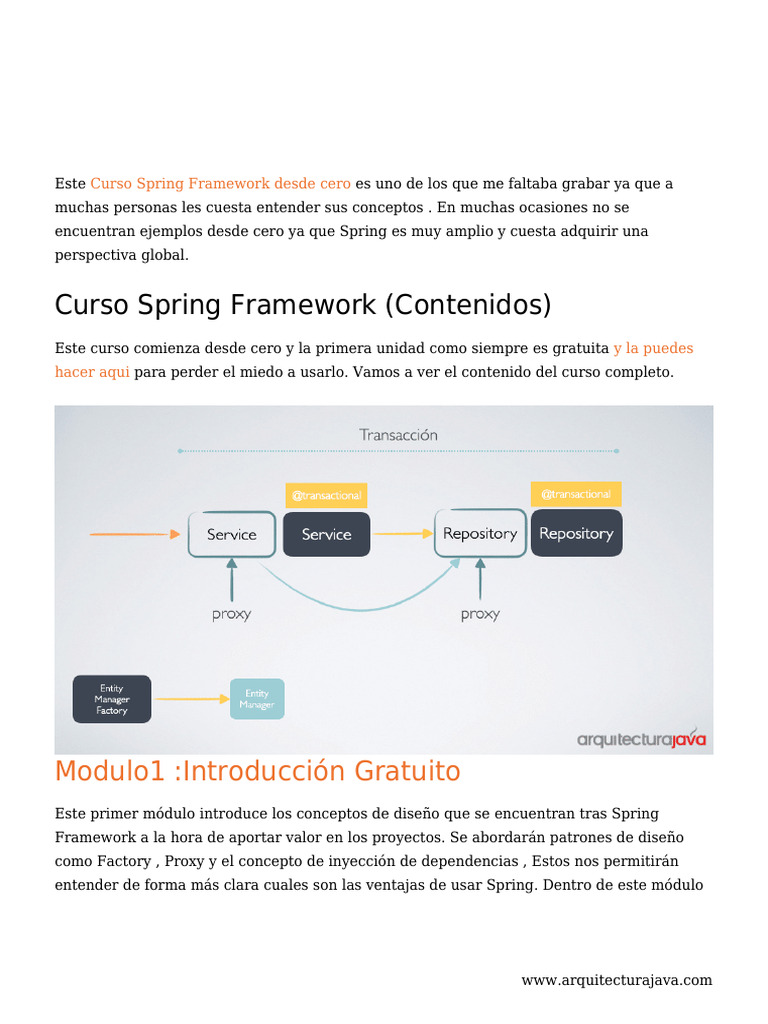 Curso Spring Framework Desde Cero | PDF