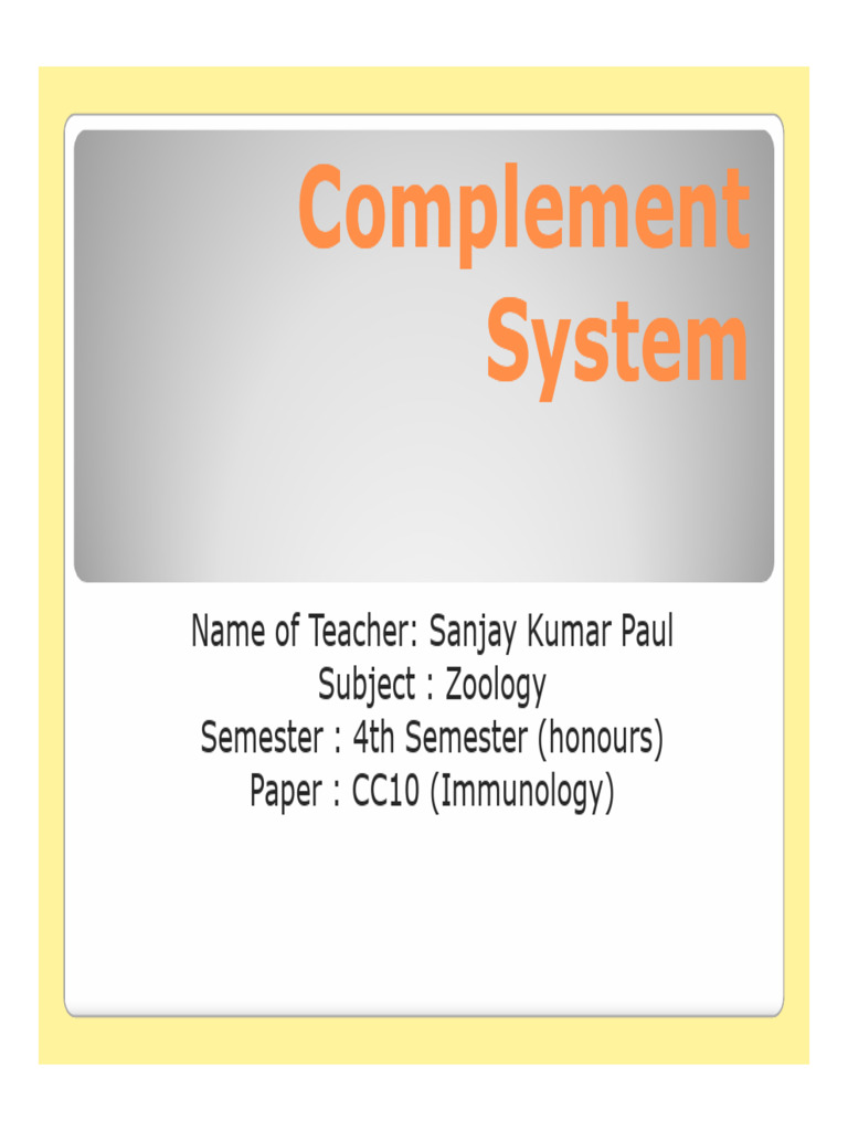 Complement system | PDF