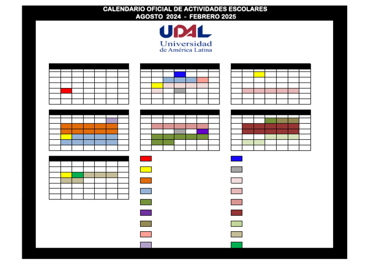 Calendario Escolar UDAL Agosto 2024 - 2025 Completof - Pdf.crdownload | PDF