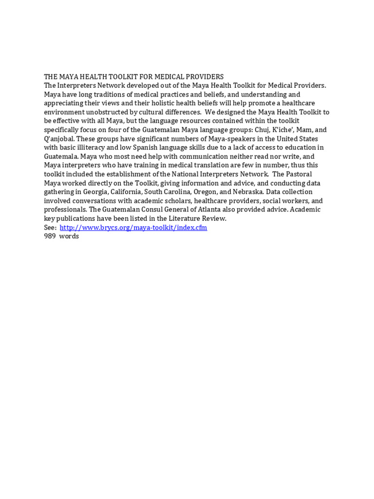 The Maya Health Toolkit | PDF