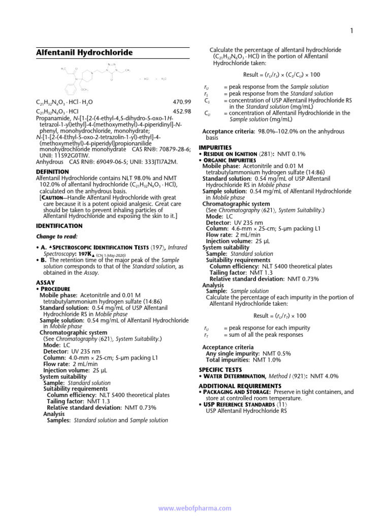 Alfentanil Hydrochloride | PDF