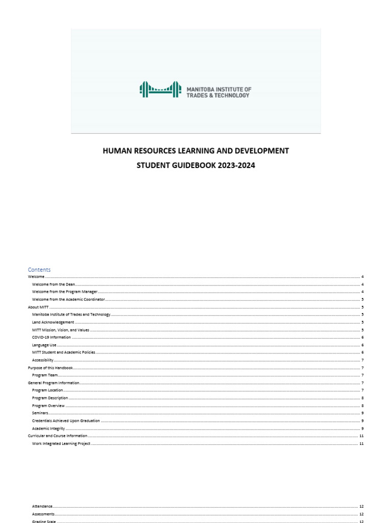 Human Resources Learning and Development Student Guidebook S24 | PDF