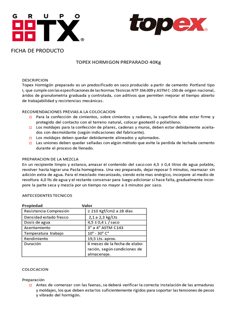 FT - Concreto Preparado Topex | PDF