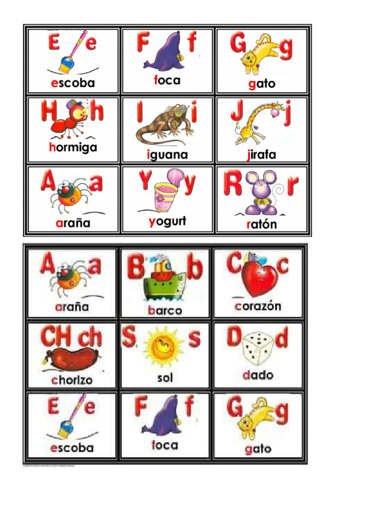 Loteria Abecedario | PDF