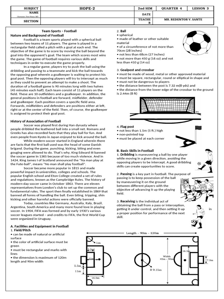 Football Basics for Hope Projects | PDF | Football Codes | Sport Variants