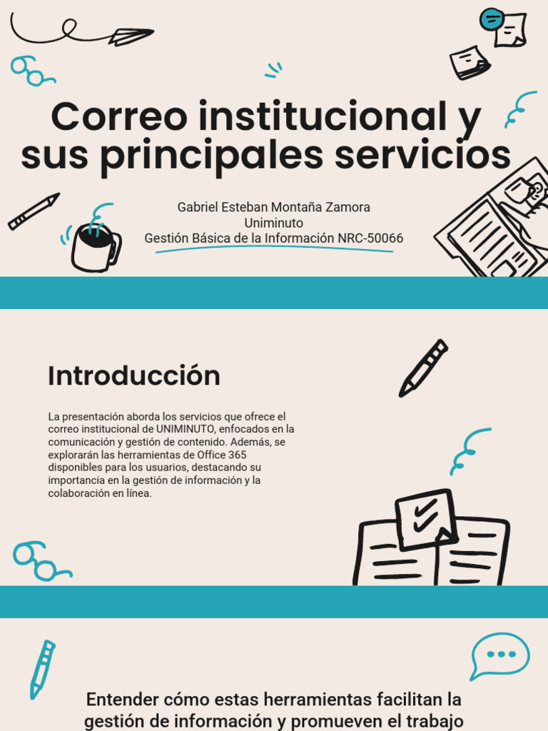 MONTAÑA GABRIEL Correoinstitucionalysusprincipalesservicios | PDF