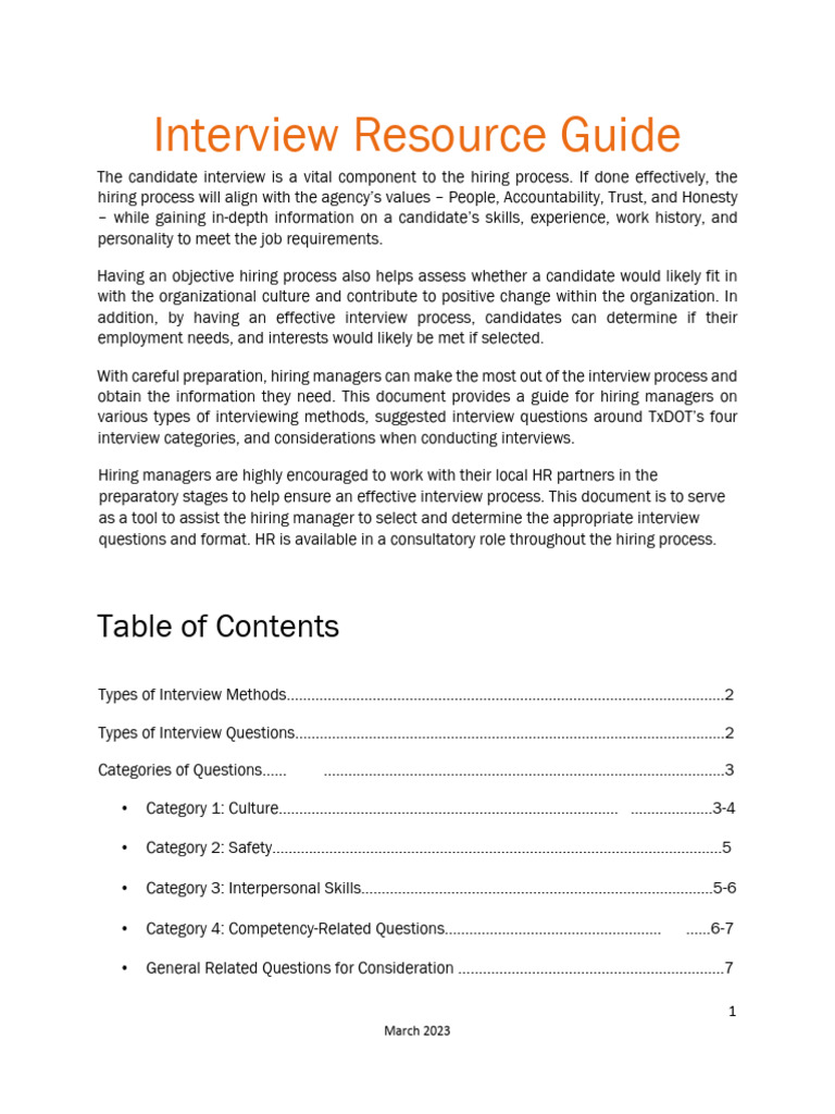 Interview Resource Pdf