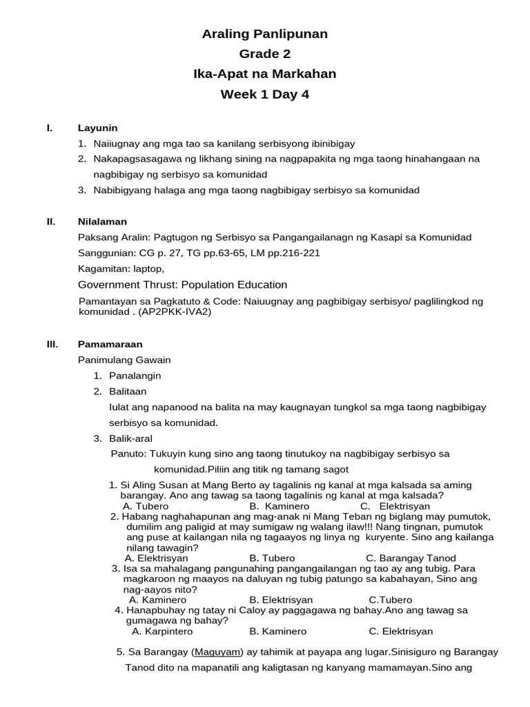 Q4 DLP Week 1 Day 4 | PDF