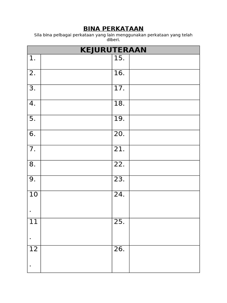 Bina Perkataan | PDF
