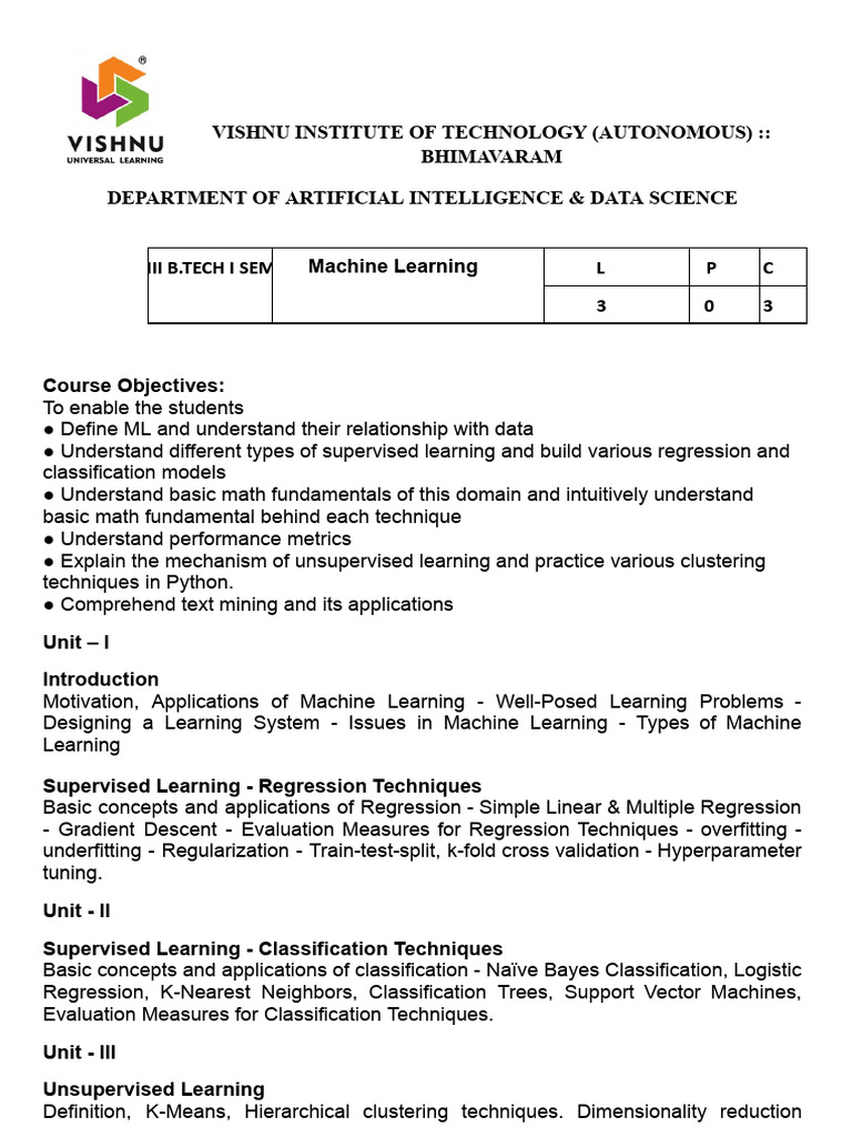 Machine Learning Complete Material | PDF