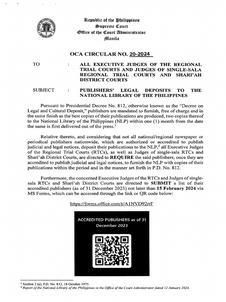 OCA Circular No. 20-2024 | PDF