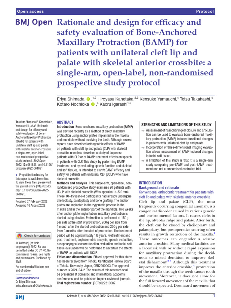 2022 - Shimada - Rationale and Design For Efficacy and | PDF