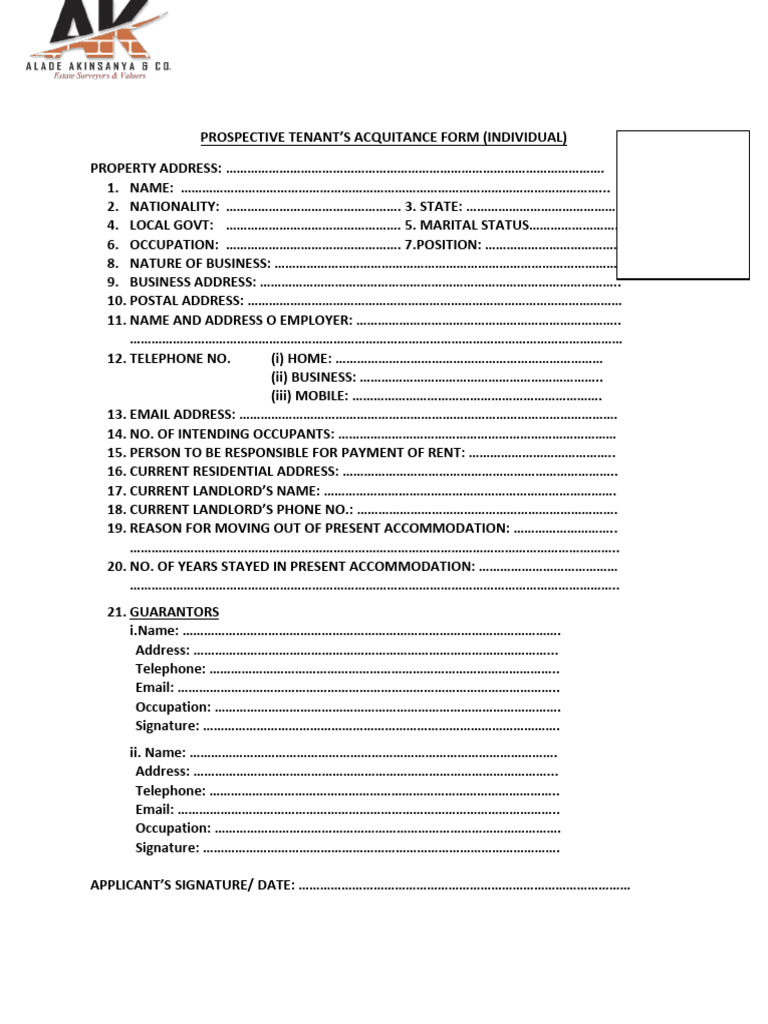 Acquitance Form Individual | PDF