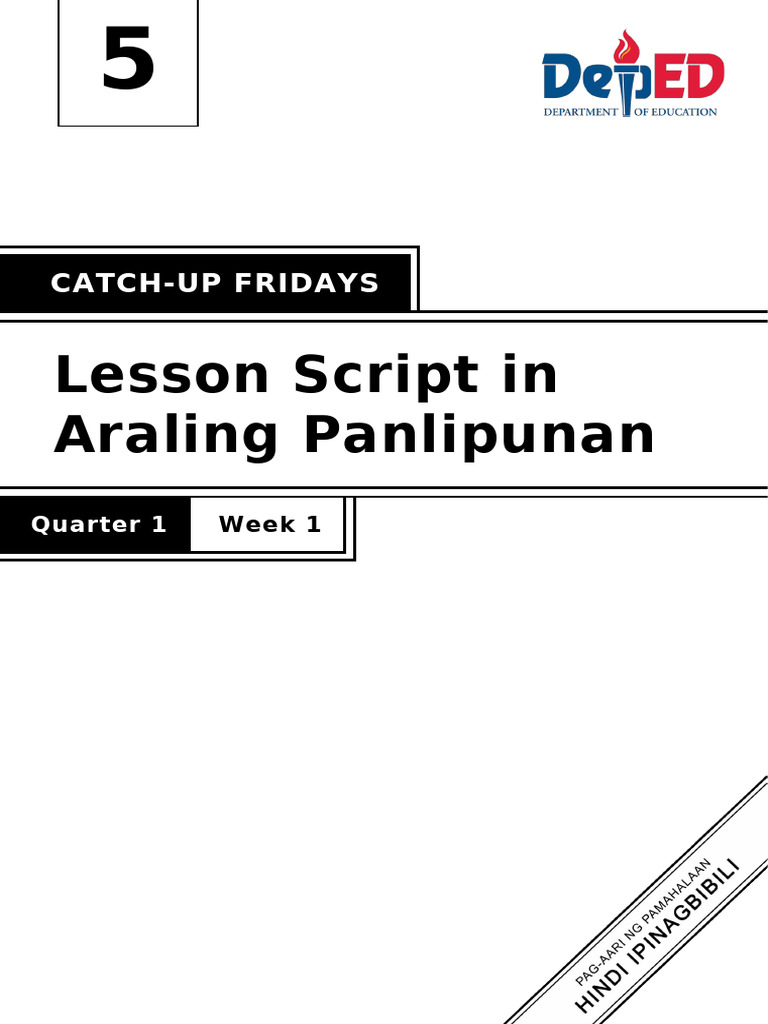 Lesson Script in Araling Panlipunan: Catch-Up Fridays | PDF | Copyright | Foreign Language Studies